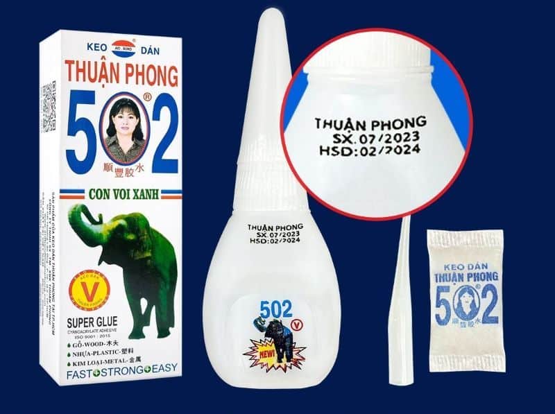 KEO 502 CON VOI XANH - Keo dán Thuận Phong bền bỉ với thời gian